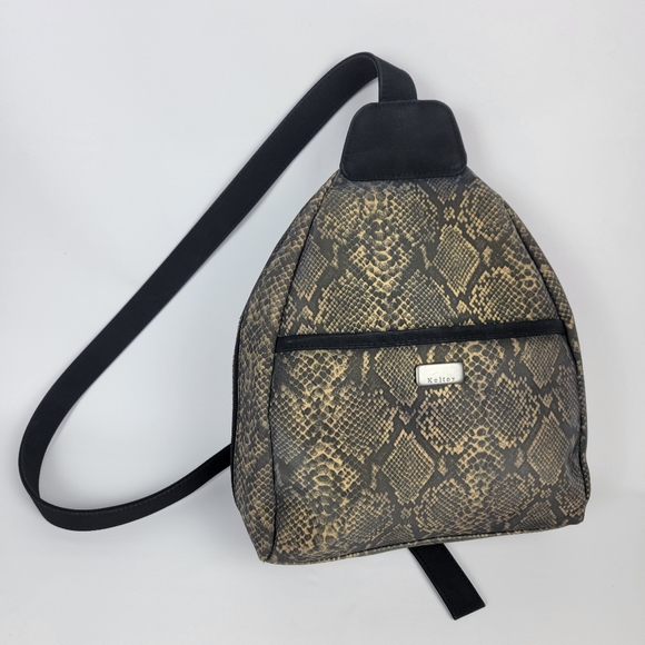 Koltov | Bags | Koltov Small Sling Snakeskin Backpack Purse Fanny Pack ...
